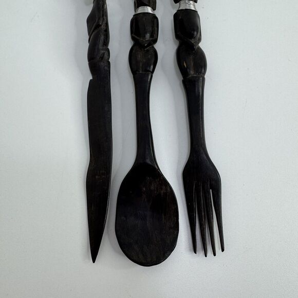 Art | Vintage African Zulu Hand Carved Wood Serving Set Spoon Fork ...